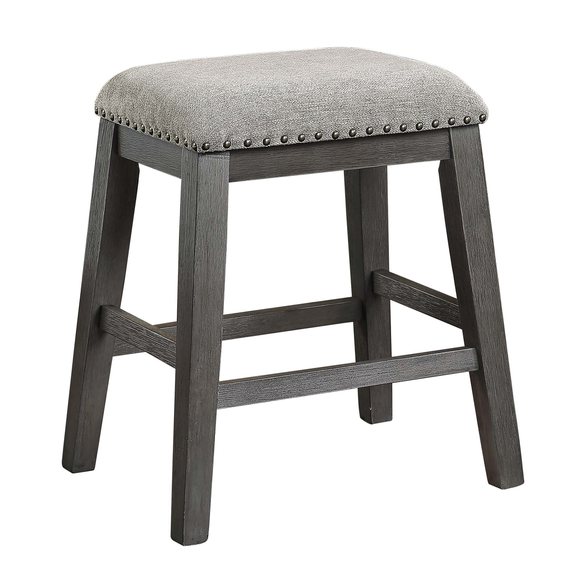 One Allium Way® Wire-Brushed Set Of 2 Counter Height Barstool Chenille ...