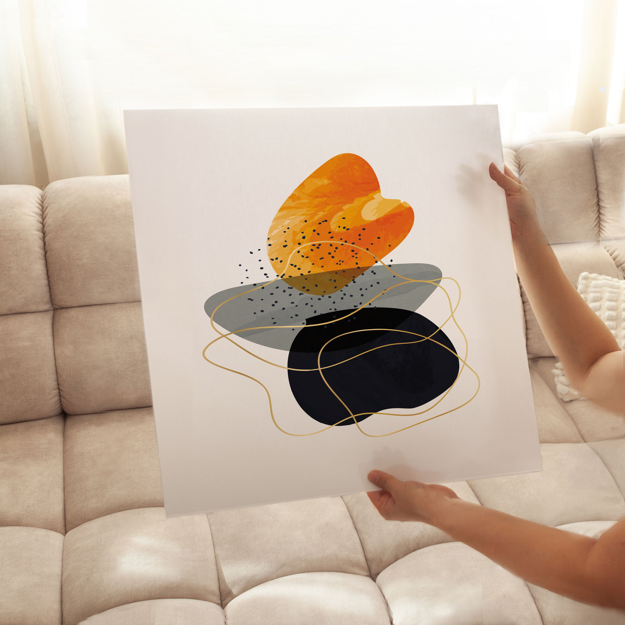 Mercer41 Abstract Balance I Mid-Century Modern Unframed Art Print | Wayfair
