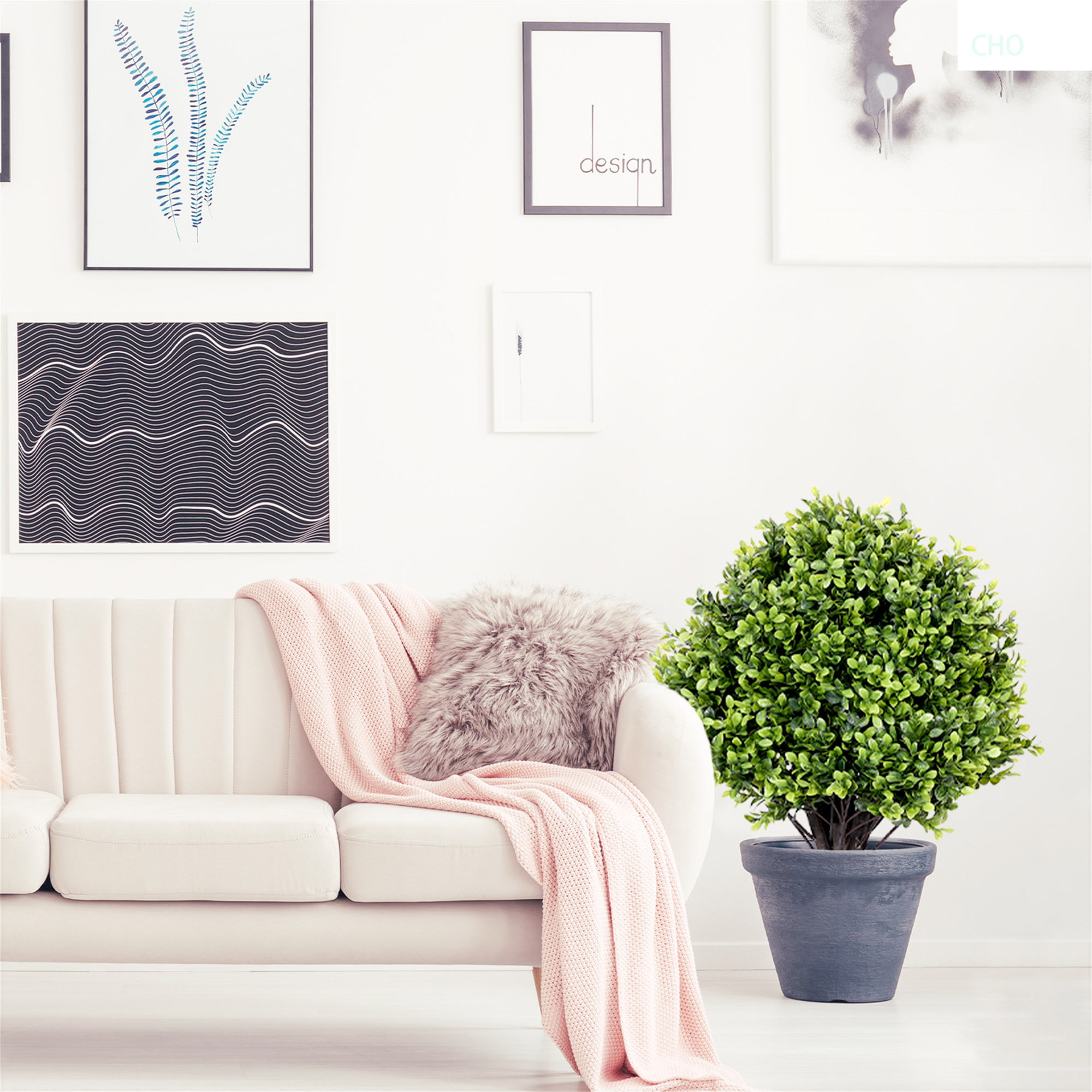 Latitude Run® Topiary Plants Artificial Tree Green Artificial Tree ...