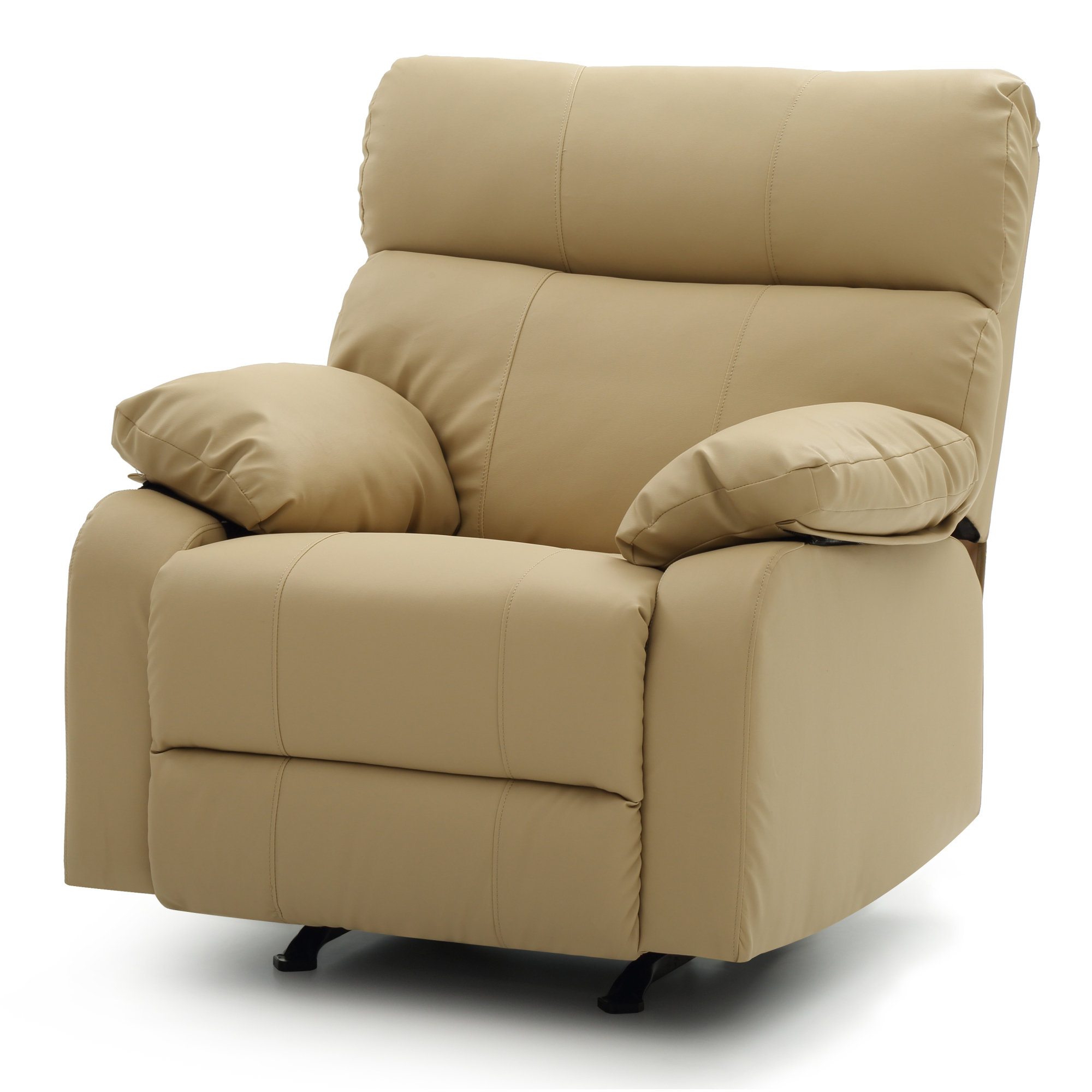 Hokku Designs Adjustable Comfort Pu Modern Beige Recliner For Personal ...