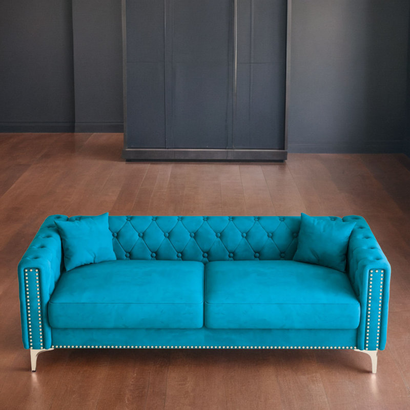 House of Hampton® Kaice 83'' Velvet Sofa | Wayfair