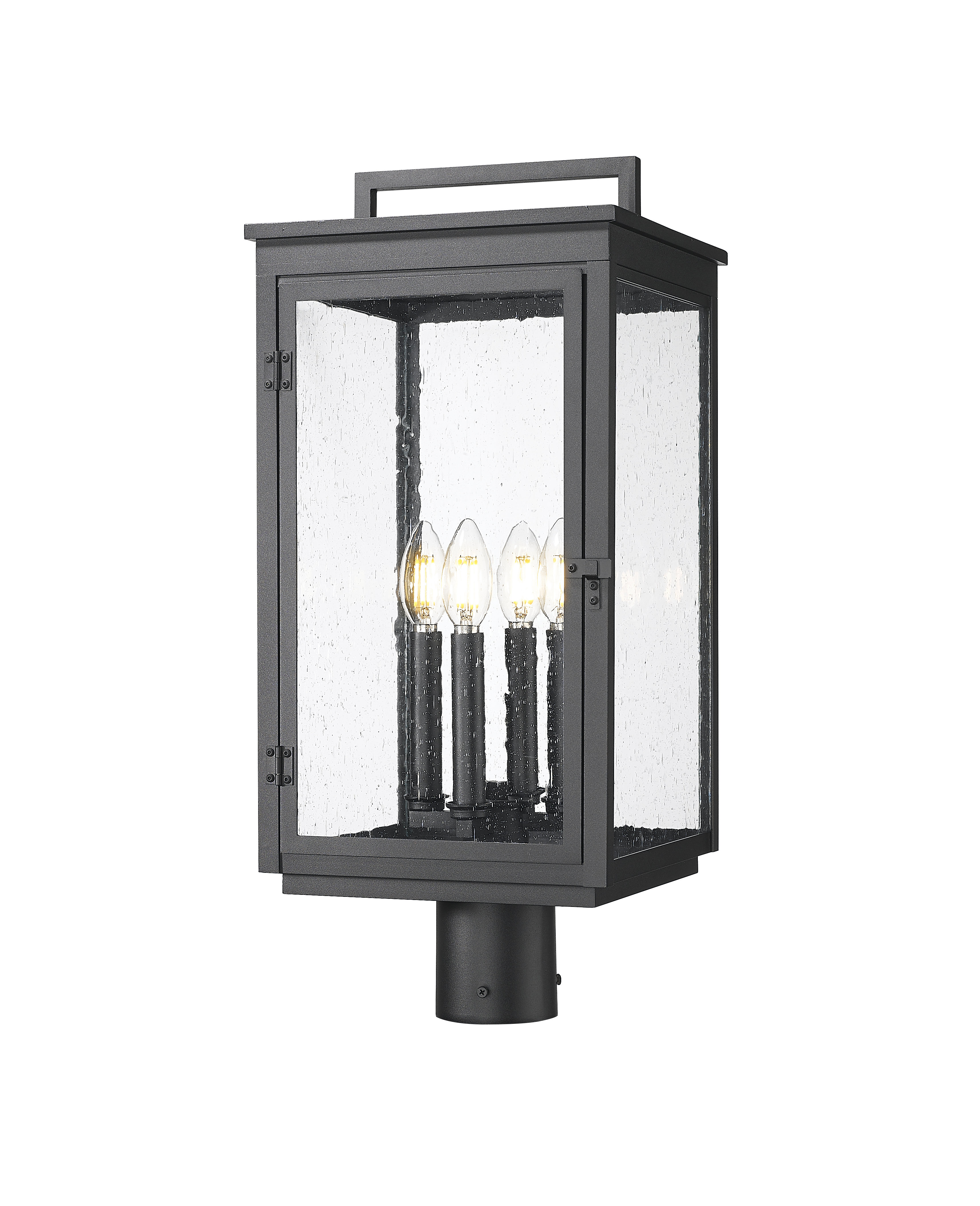 17 Stories Amari Sand Black 4 Light Outdoor Post Mount Fixture | Wayfair