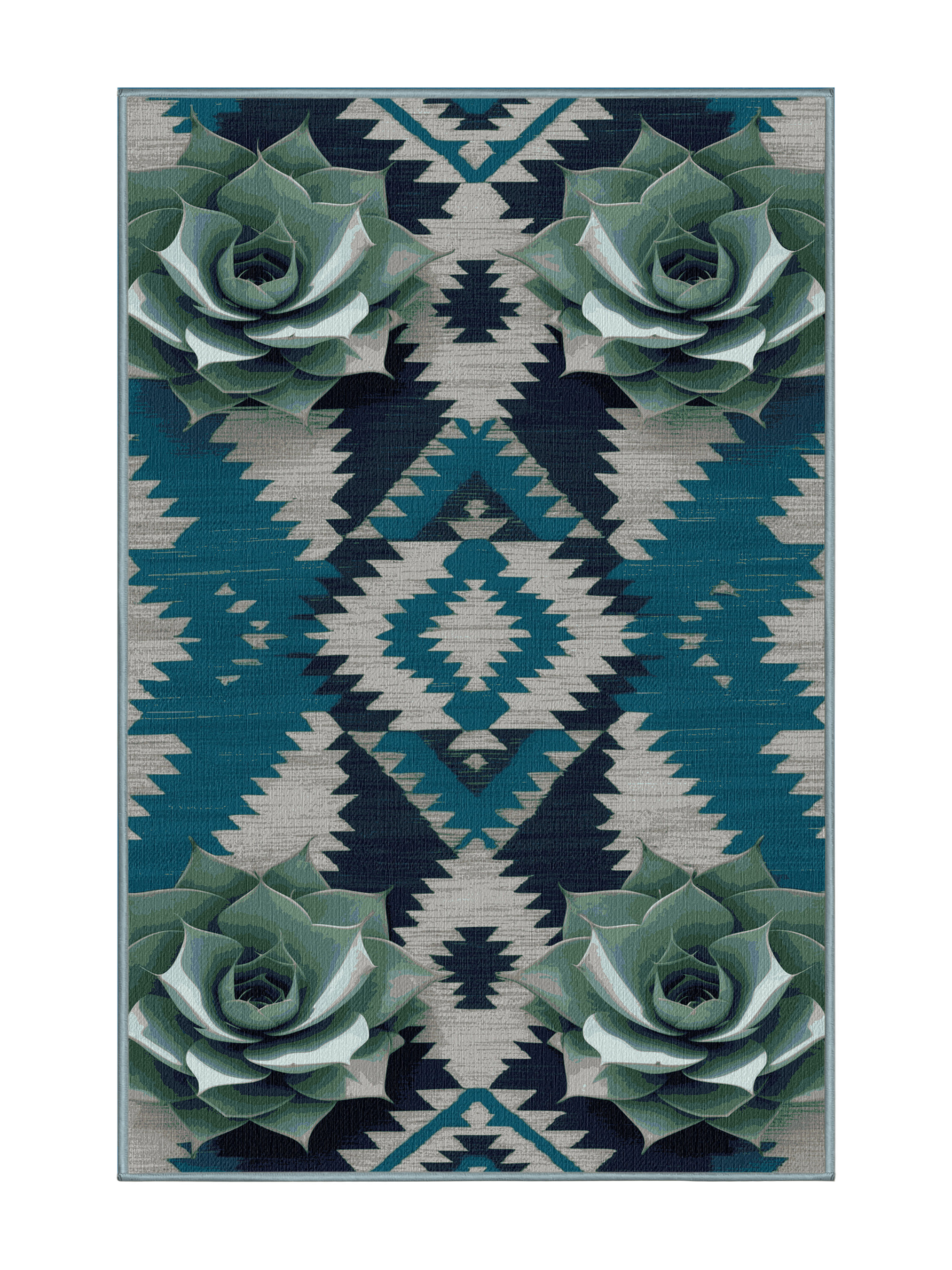 Foundry Select Washable Agave Plant Southwestern Area Rug | Wayfair