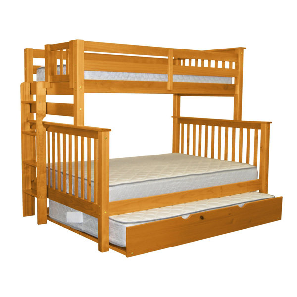 Harriet Bee Treva Twin over Full Solid Wood Standard Bunk Bed with ...