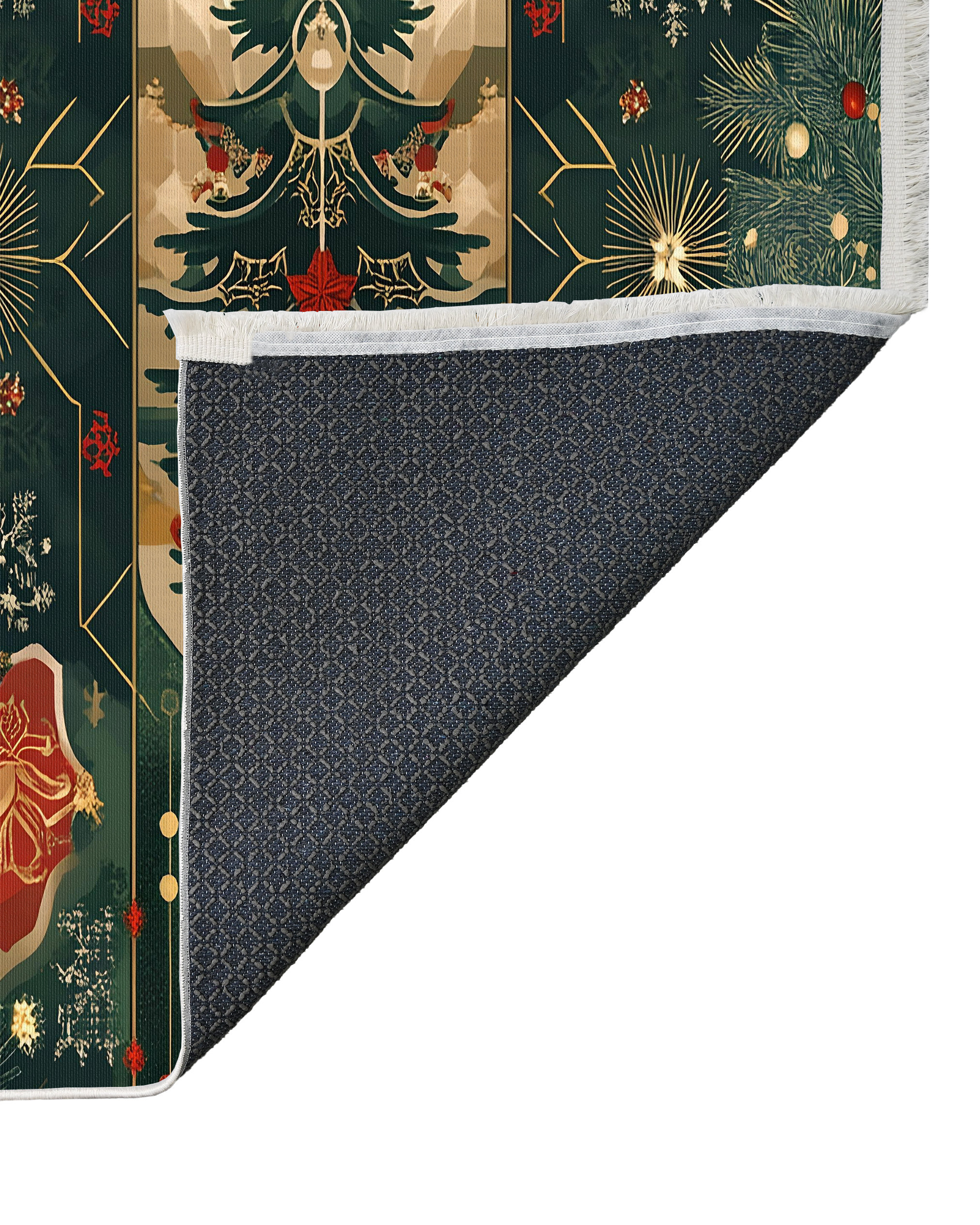 Lofy Classic Christmas Tree Rug - Green, Red, And Beige | Wayfair