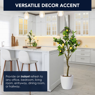 Primrue 48'' Faux Lemon (Ceramic Pot) Tree in Ceramic Pot | Wayfair