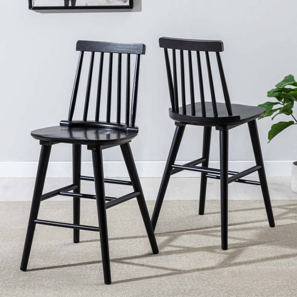 Lark Manor Annadiane Solid Wood 24'' Short Counter Stool & Reviews ...