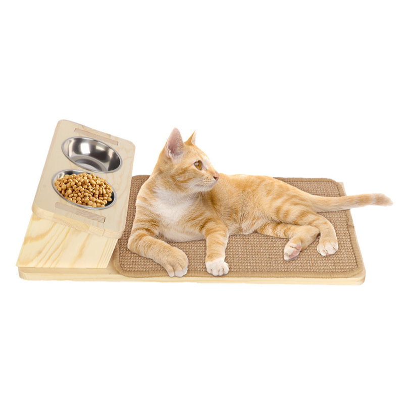 Tucker Murphy Pet™ Wall Mounted Wood Cat Perch with Feeder Bowl | Wayfair
