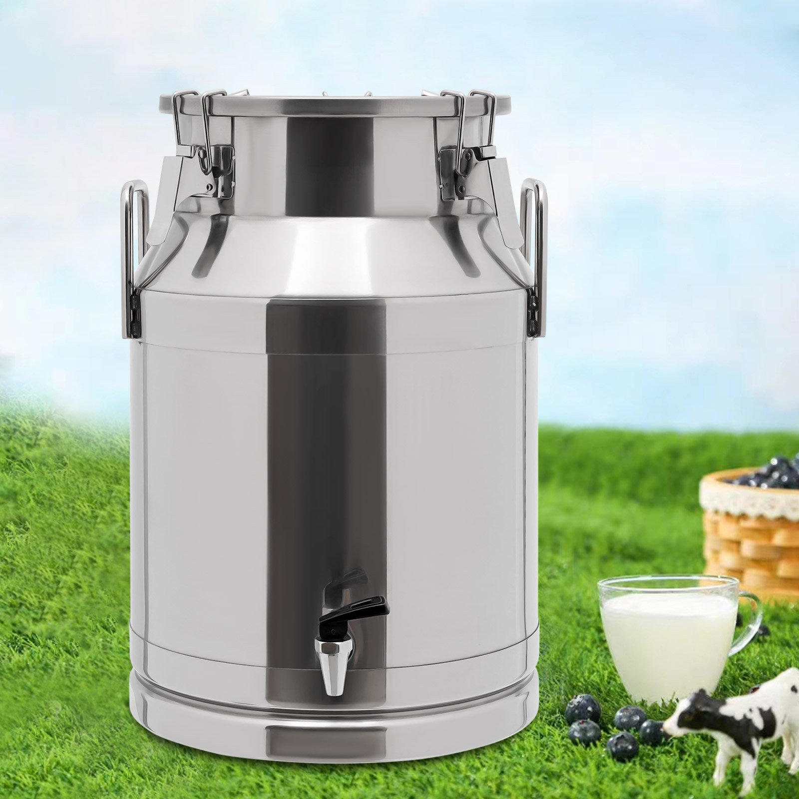 Prep & Savour Desaray Stainless Steel Sealed Bucket Milk Can | Wayfair