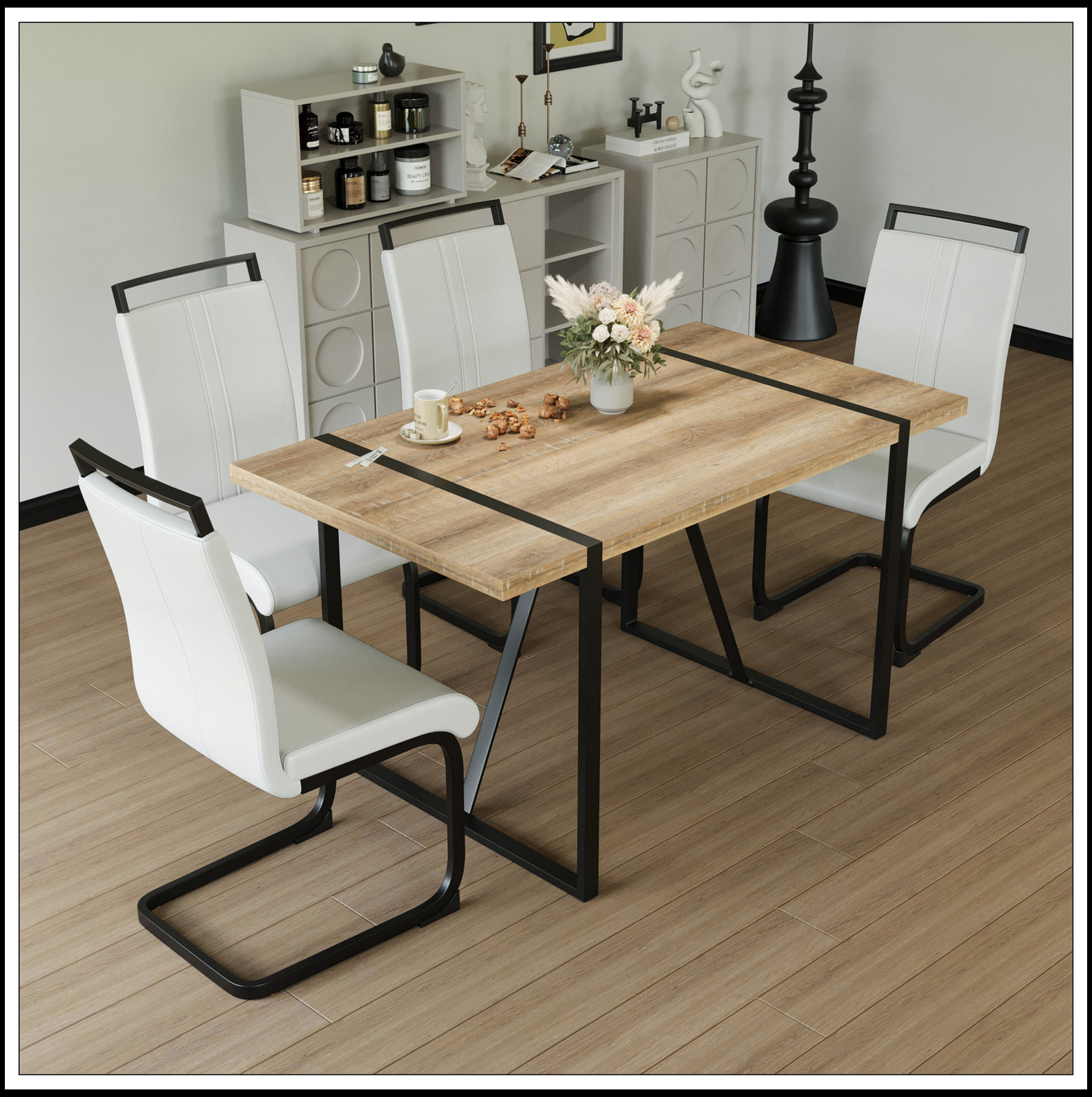 Wrought Studio™ Versatile Rural Industrial Dining Set With Sturdy ...
