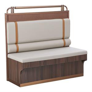 ERF, Inc. 47"L x 46"H Single Melamine Booth with Cream Upholstered Seat ...