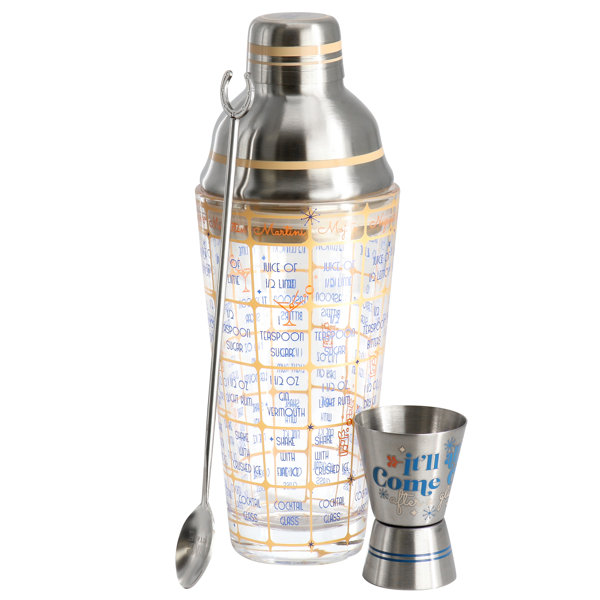 Prep & Savour Bordertown Buzz 7pc Glass Bar Collection with Drink ...