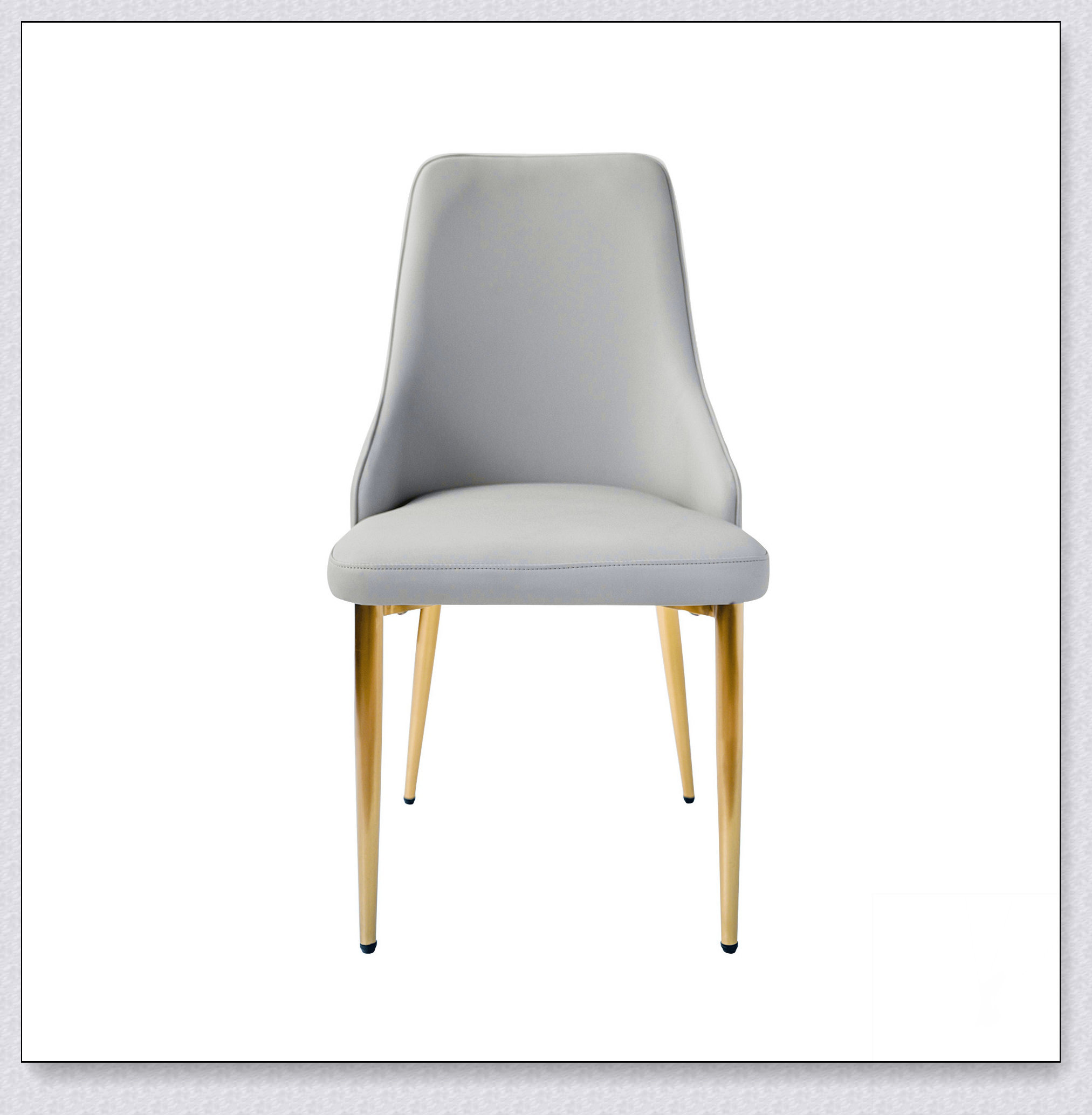 Corrigan Studio Modern Pu Sponge-Filled Dining Chair, Solid Wood Metal ...