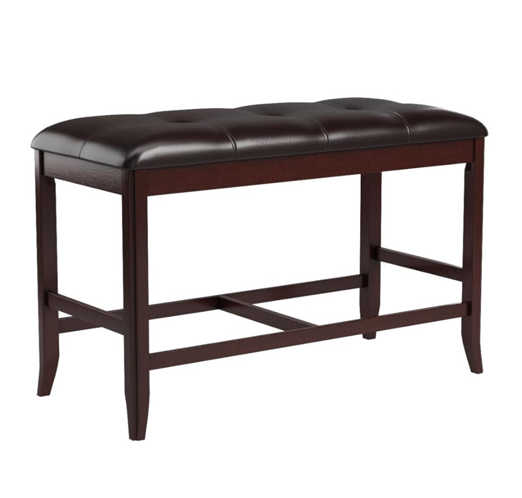 Red Barrel Studio® Counter Height Dining Bench In Deep Brown Finish ...