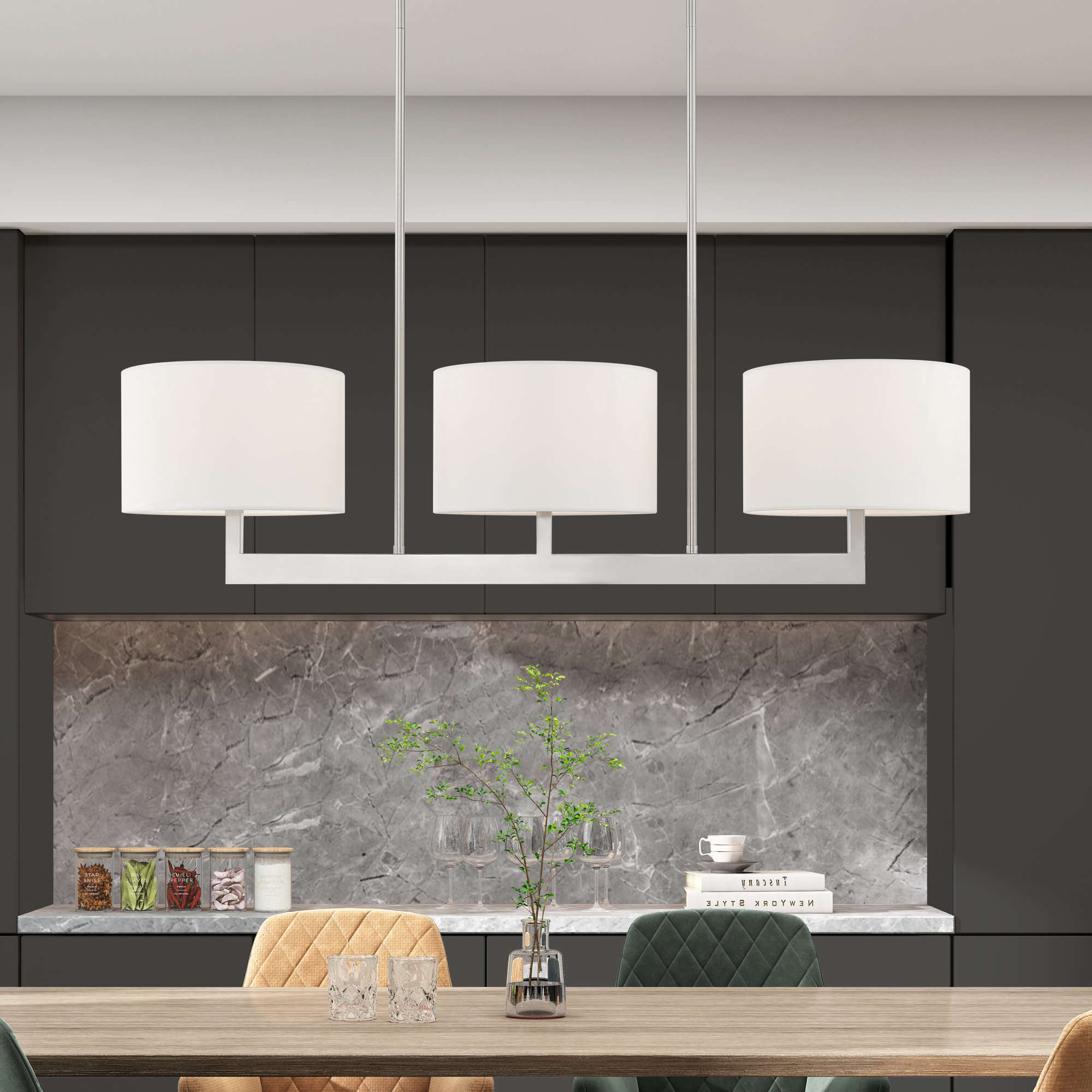 Latitude Run® Matiana 3 - Light Kitchen Island Linear Pendant & Reviews ...