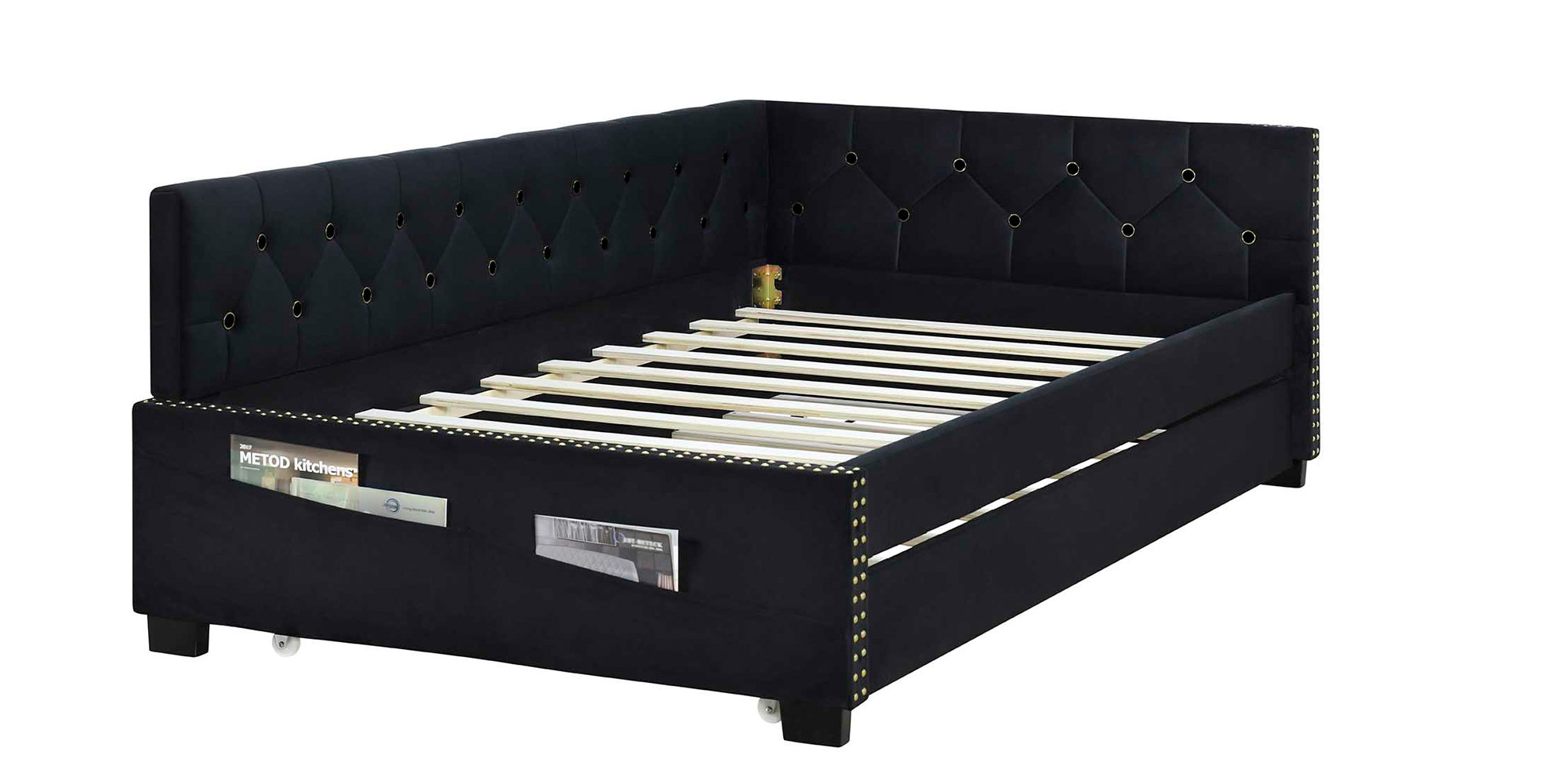 House of Hampton Stylish Twin Corner Daybed With Pull-Out Trundle ...