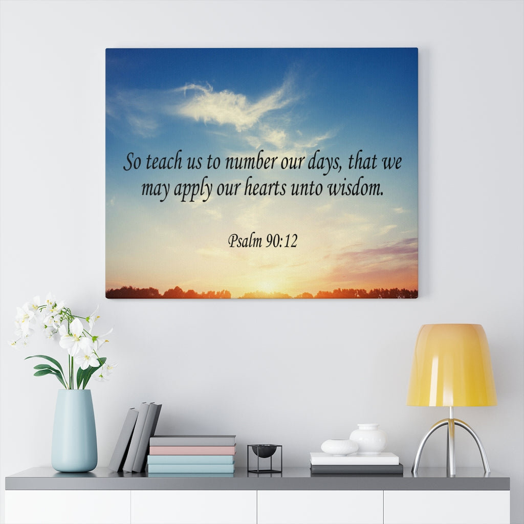 Trinx Scripture Canvas Hearts Unto Wisdom Psalm 90:12 Christian Wall ...