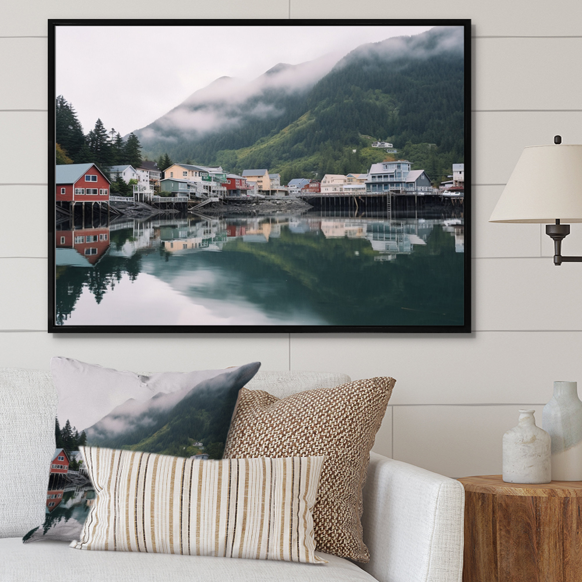 Wade Logan® Alaska Village on the Lake - Print on Canvas | Wayfair