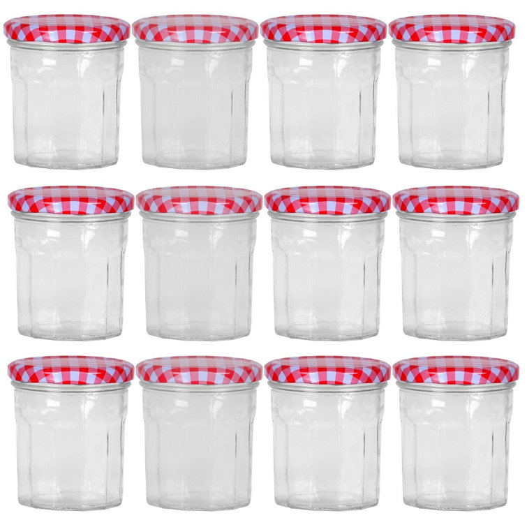 Symple Stuff Checkered 12 Piece Preserving Jars Set | Wayfair.co.uk