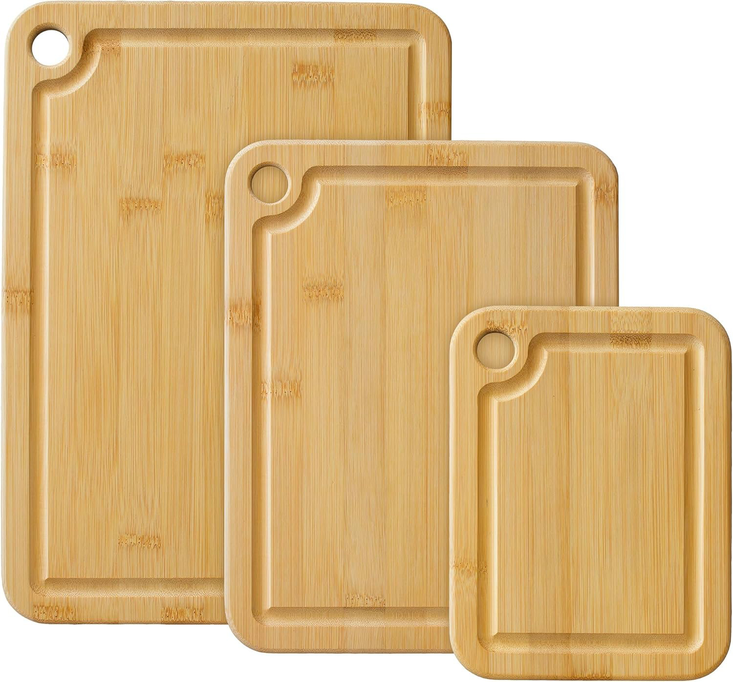 CHUANGWENYI Totally Bamboo 3-Piece Cutting Board Set With Juice Grooves ...