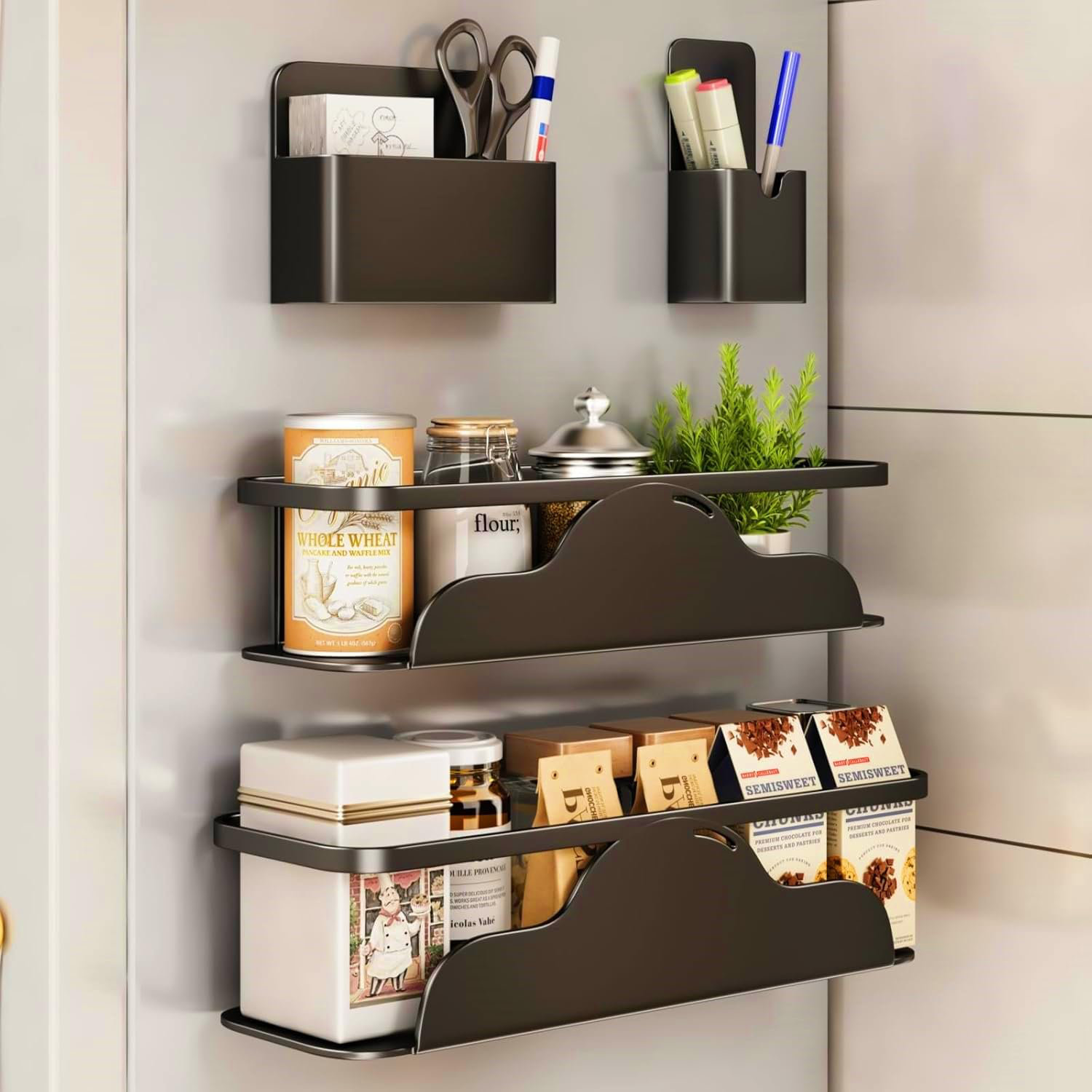 Ivy Bronx Magnetic Spice Rack,Metal Magnetic Shelf For Fridge And ...