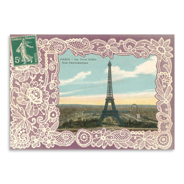 Lily Manor Eiffel Tower Postcard Stamp by Found Image Press - Poster ...