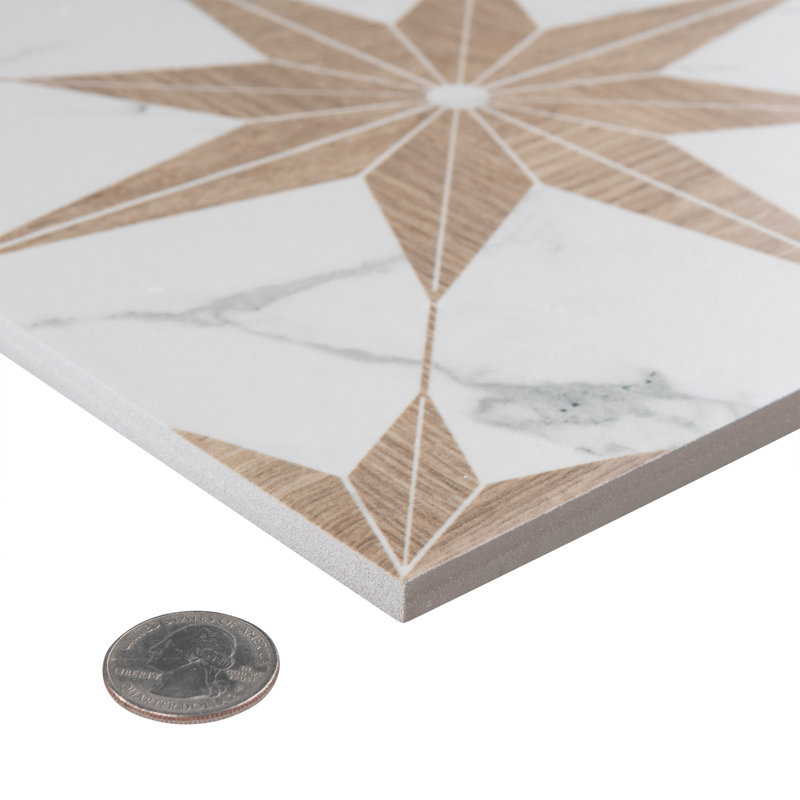 Merola Tile Llama Stella Loire 10" x 10" Porcelain Marble Look Wall ...