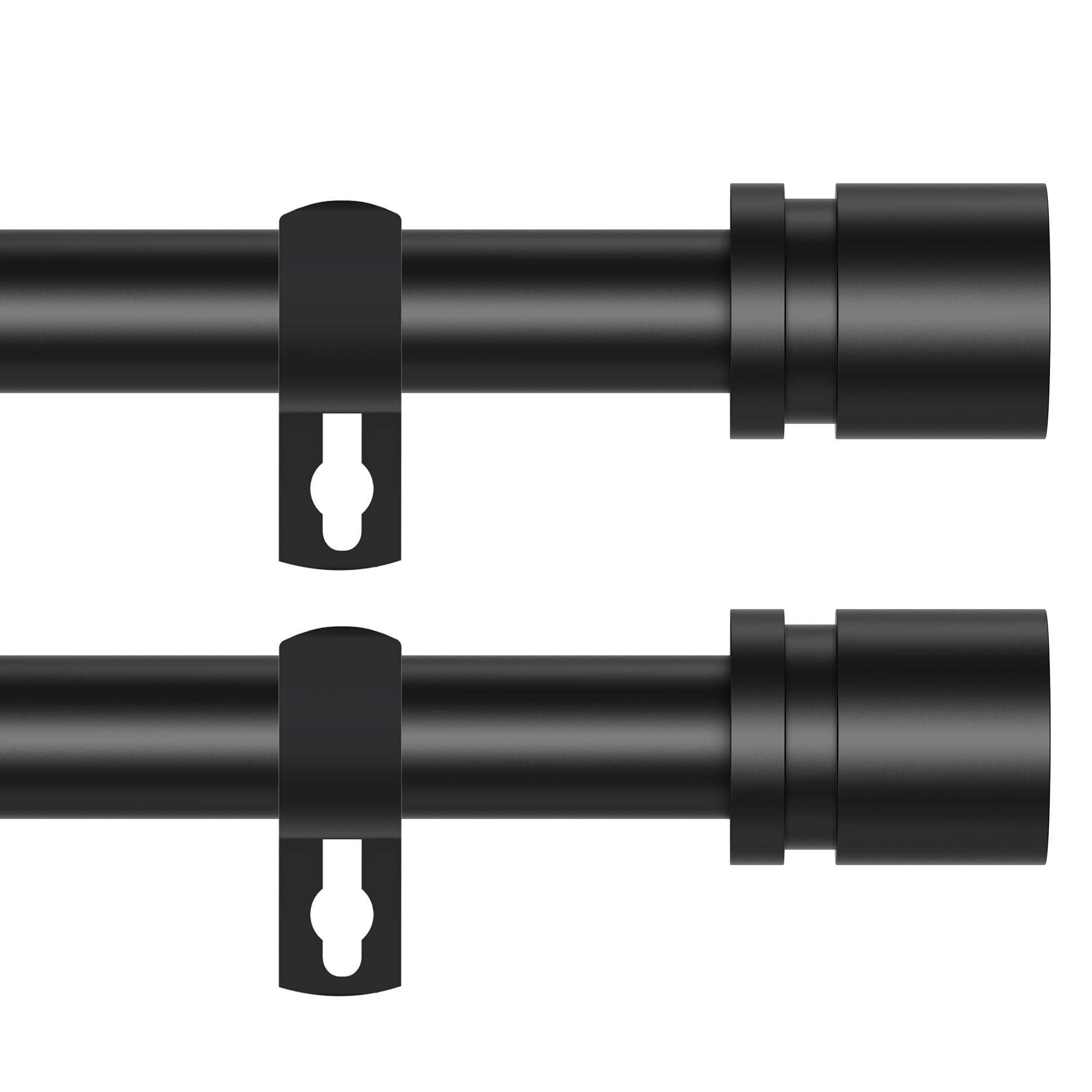 Latitude Run® Black Curtain Rods For Windows 48 To 84 Inch, Max 90 Inch ...