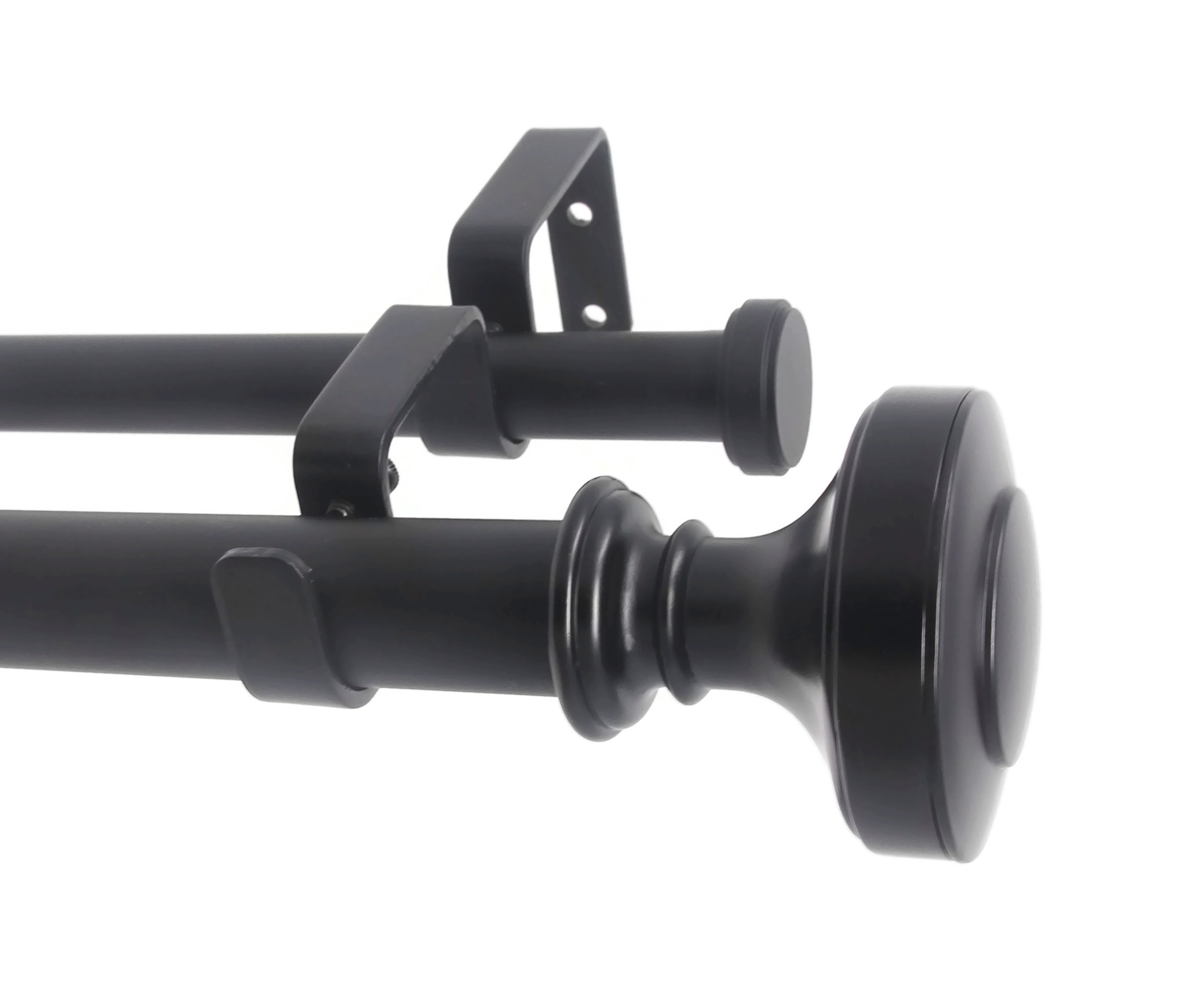 Charlton Home Courtland Metal Adjustable Double Curtain Rod & Reviews ...