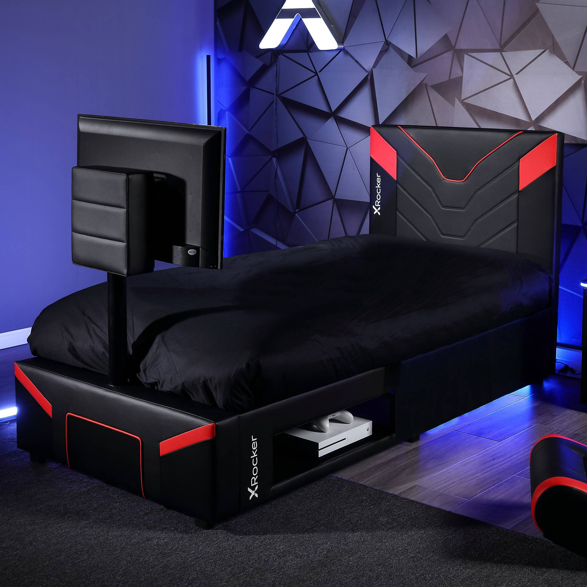 X Rocker Cerberus Twist Single TV Gaming Bed - Black / Red | Wayfair.co.uk