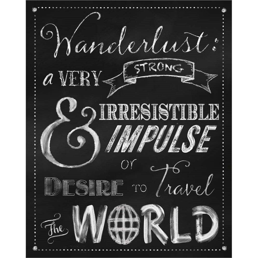 Trinx Wanderlust Chalkboard Travel Series By Tina Lavoie, Canvas Wall ...