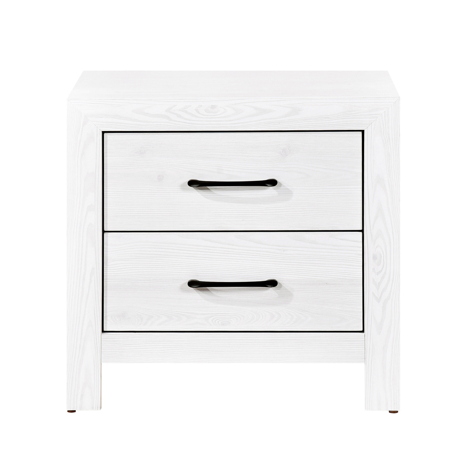 Latitude Run® Bedroom Nightstand In Rustic White With 2 Drawers And ...