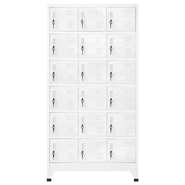 Inbox Zero 18-Compartment Metal Locker Cabinet - 90X40x180 Cm Storage ...
