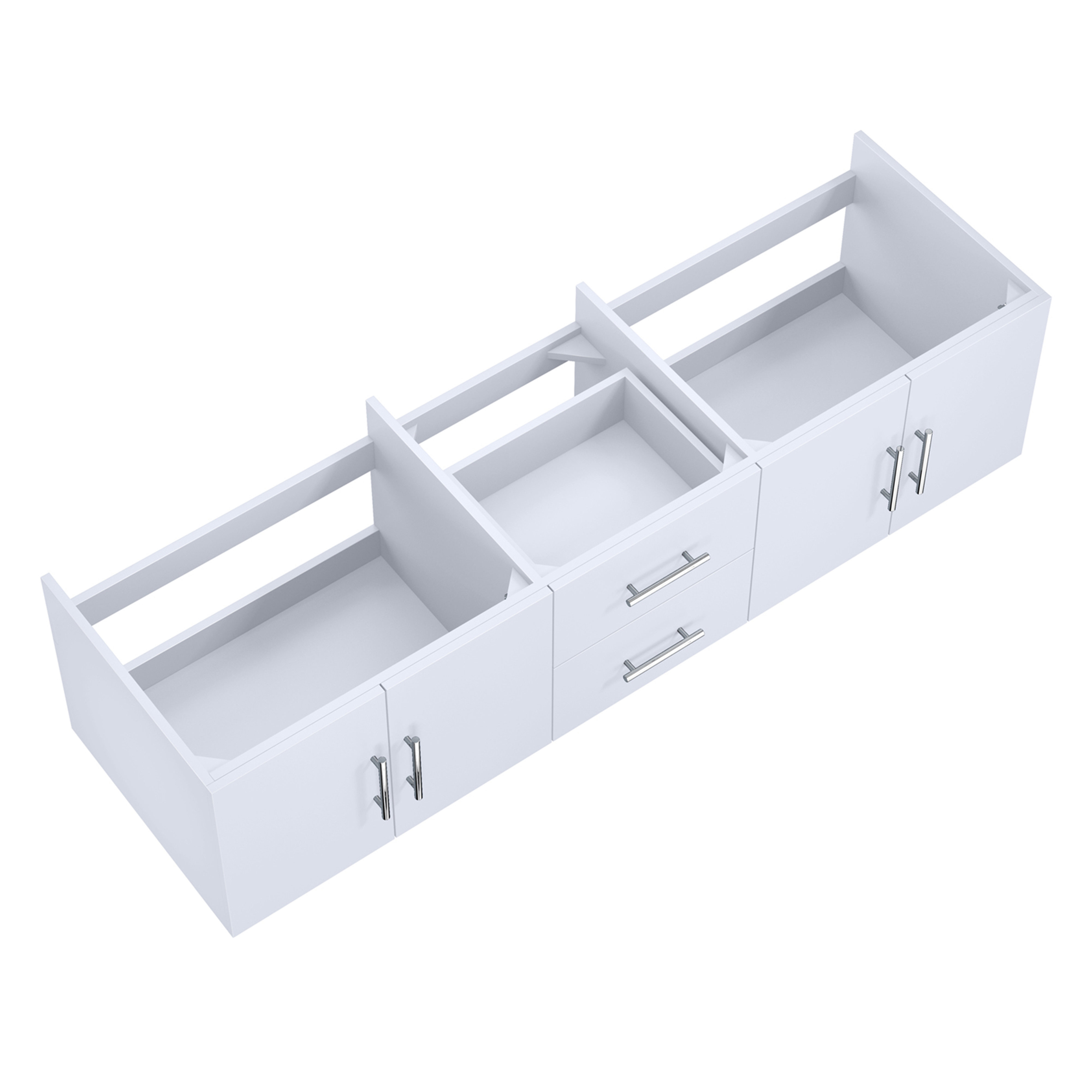 Lexora Geneva 72'' Wall Mounted Double Bathroom Vanity Base Only ...