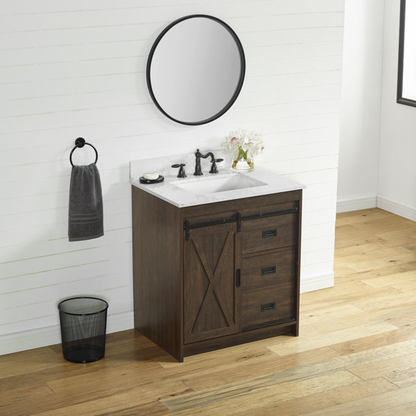 Sand & Stable Jillian 30'' Single Bathroom Vanity with Engineered Stone ...