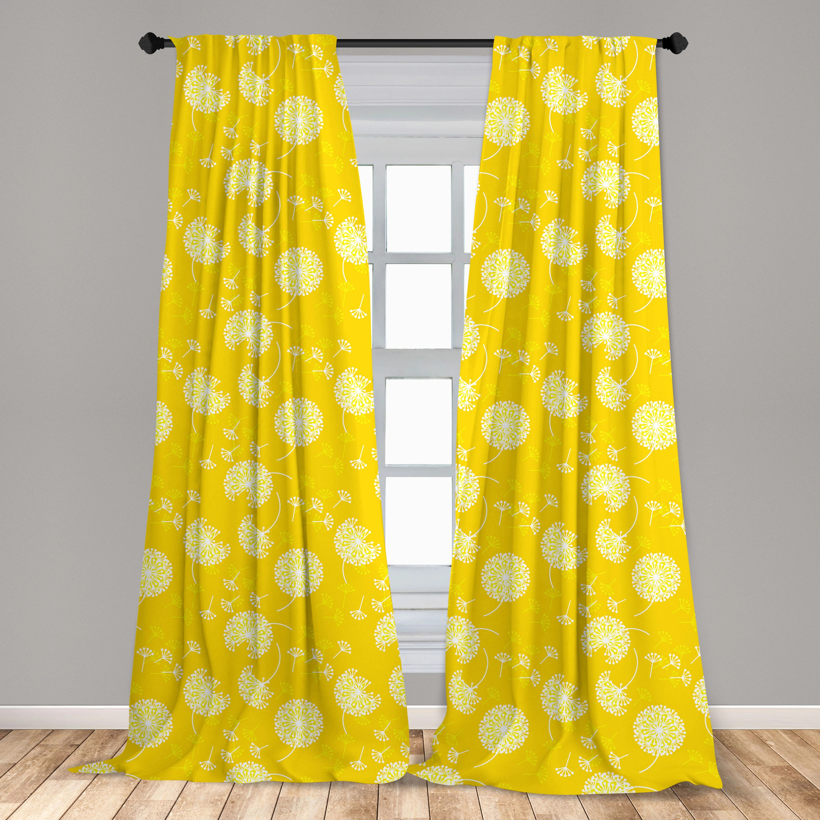 East Urban Home Floral Semi-Sheer Rod Pocket Curtain Panels & Reviews ...