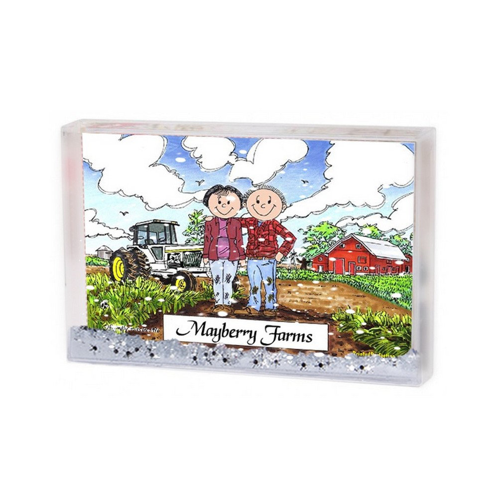 Printed Perfection Personalized Farmer Couple - White Tractor Snow ...