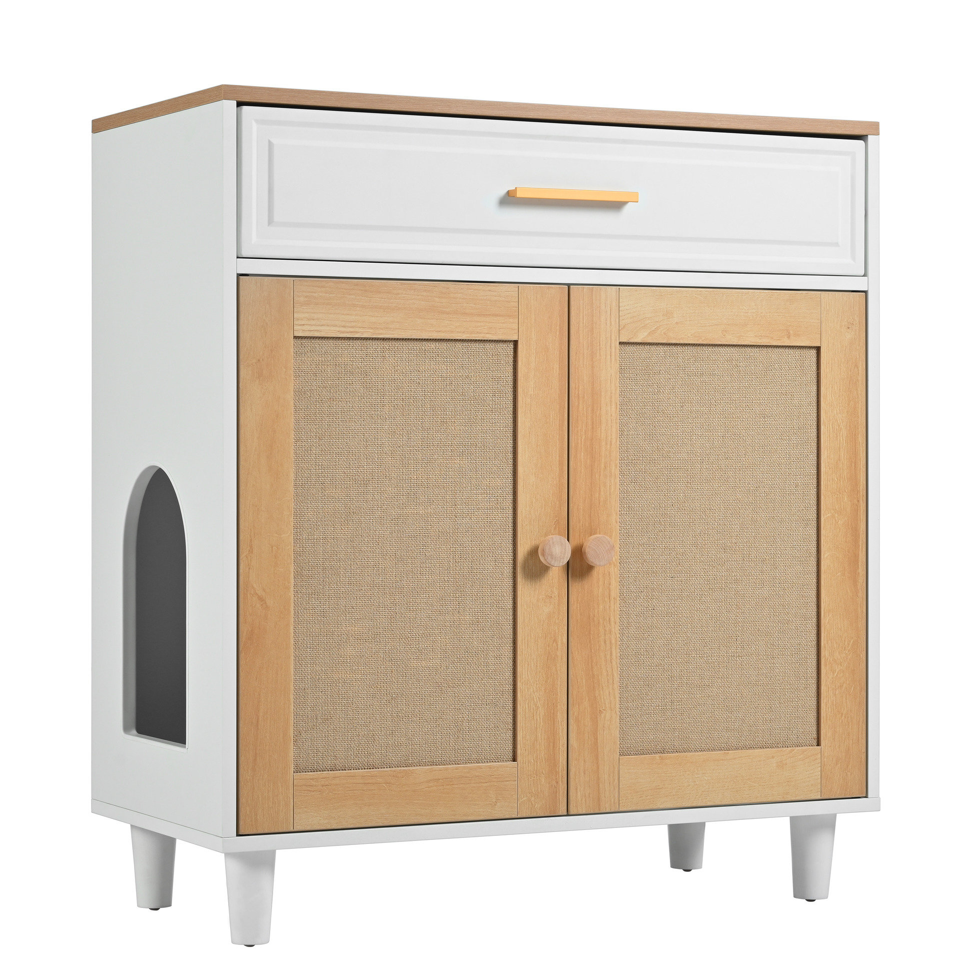 Hokku Designs Stylish Cat Litter Box House With Charging Socket And ...