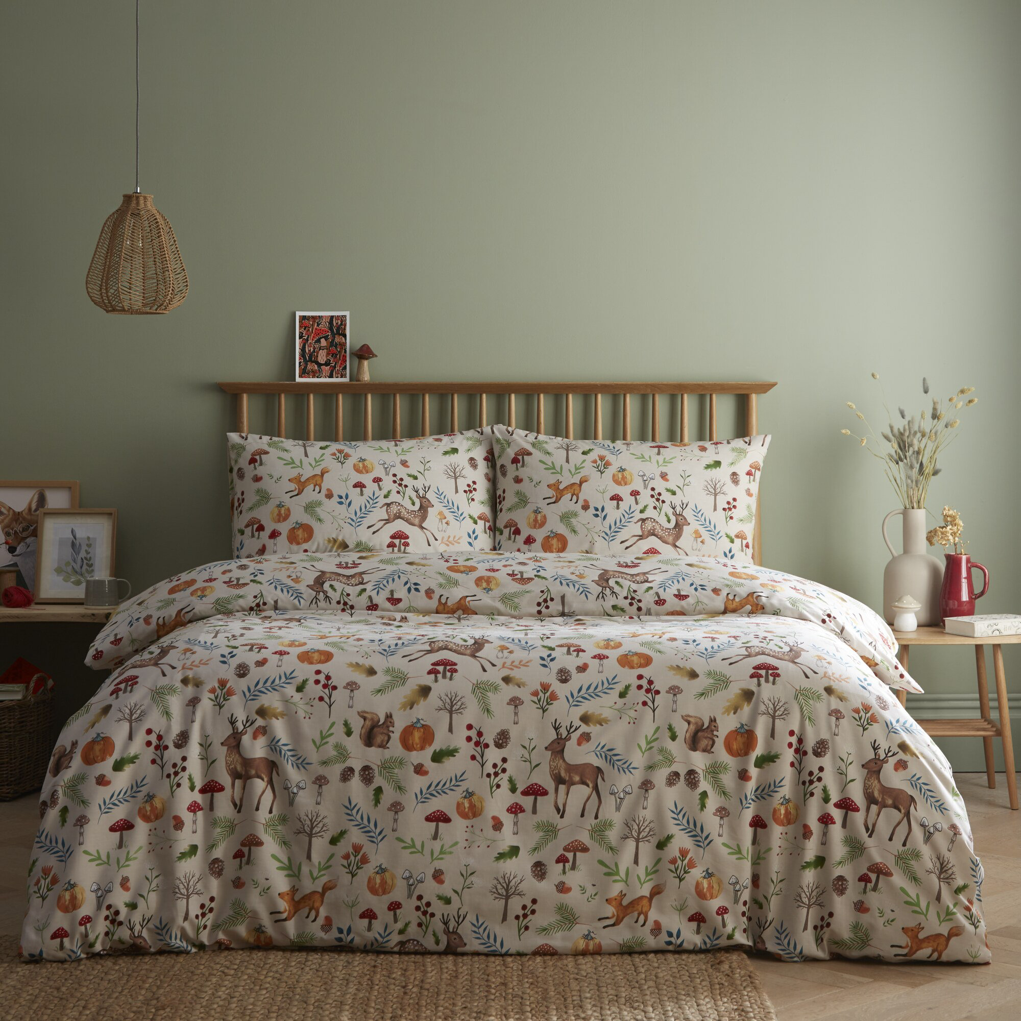 Portfolio Home Arden Animal Print Deer Soft Easy Care Bed Linen Bedding ...