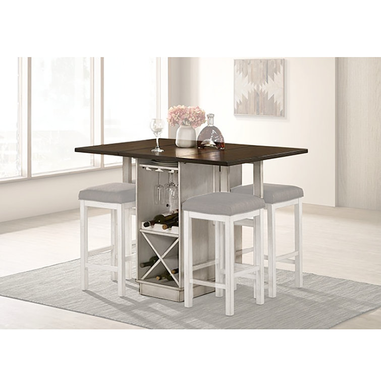 AndrewHomeStudio Dinguall Counter Height Drop Leaf Pedestal Dining ...