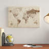 Three Posts™ Distressed World Map - Graphic Art Print on Canvas ...