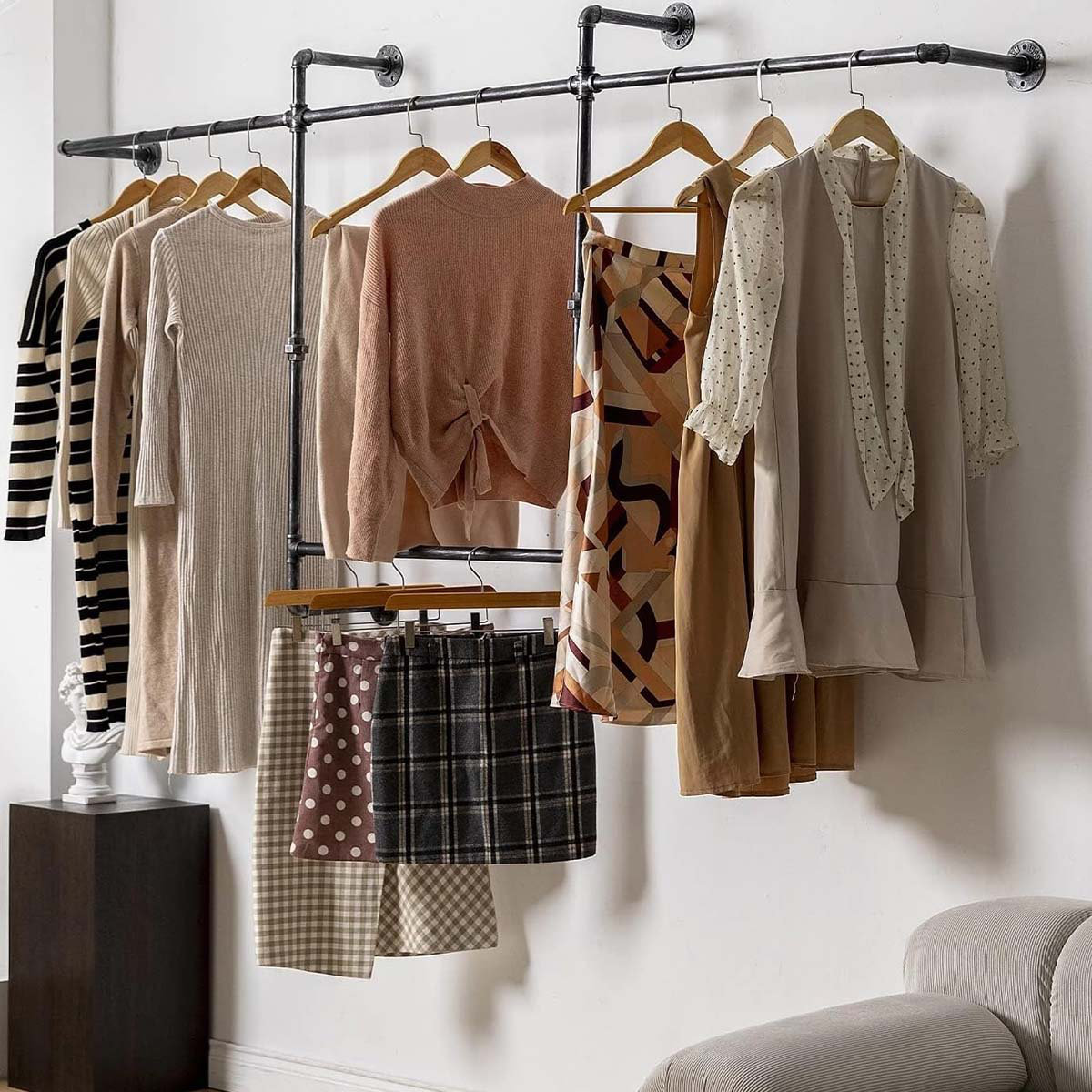 Williston Forge Clothing Racks Garment Racks, Wall Mounted Pipes ...