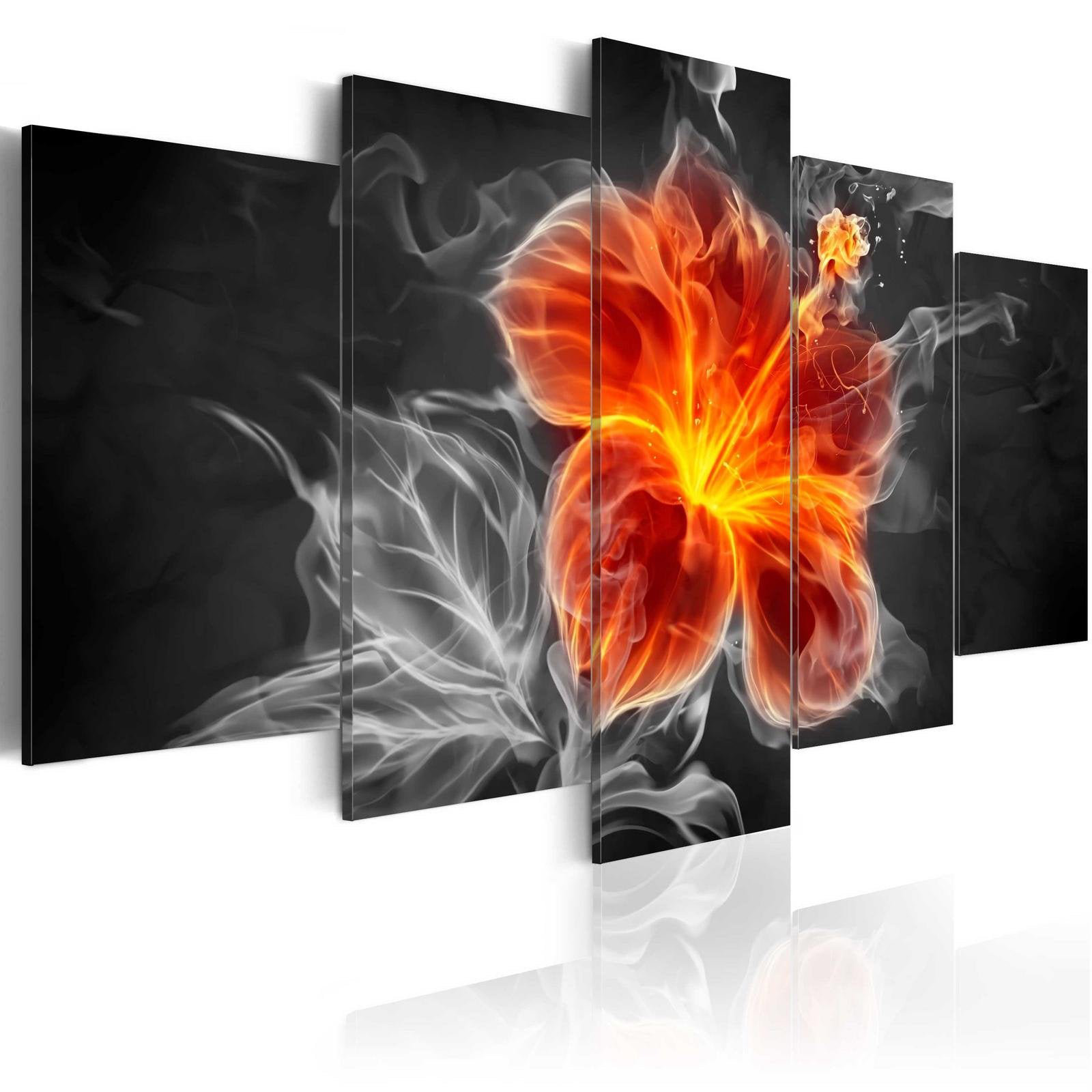 Brayden Studio® Smoky Flower On Canvas 5 Pieces Print | Wayfair