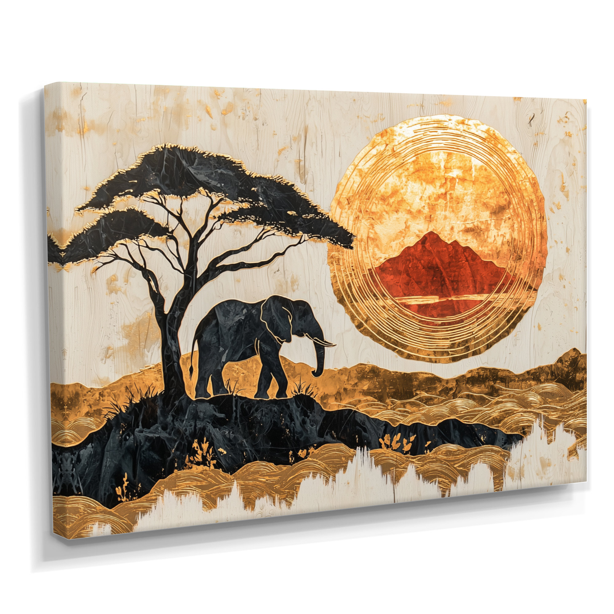 Bungalow Rose Elephants At Sunset Whisper Of The Wild I - Elephant Wall Art | Wayfair