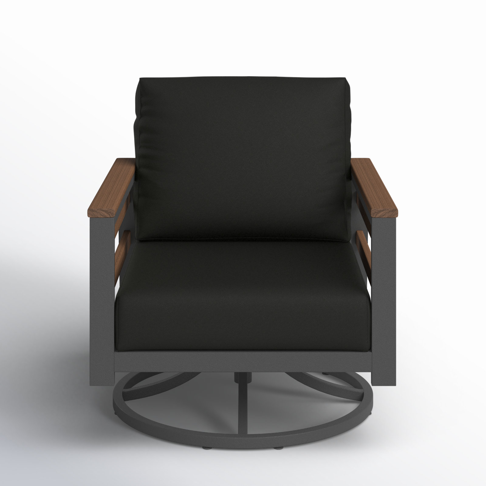 Birch Lane™ Townsend Metal Outdoor Swivel Rocking Chair with Sunbrella ...