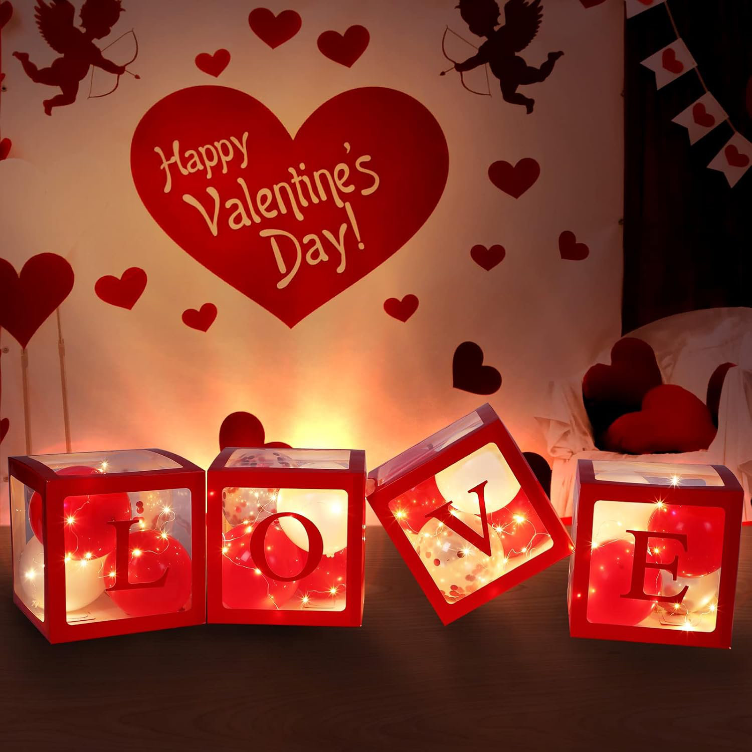 The Holiday Aisle® 56 Pieces Valentine's Day Love Box Decorations with ...