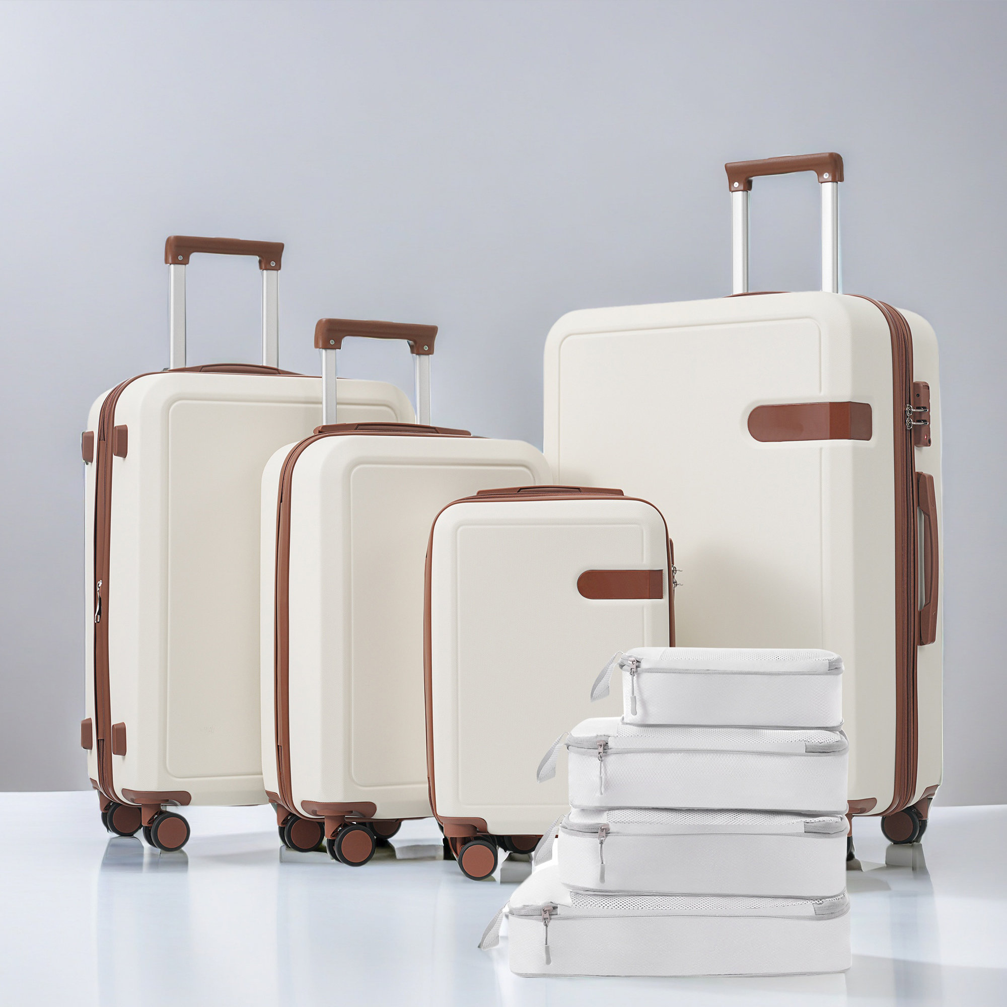 Best Robe Ever 4-Piece Luggage Set With Compression Packing Cubes ...