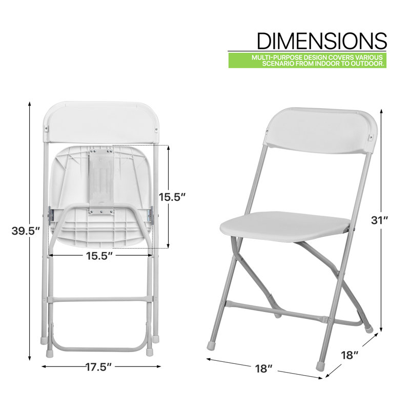 Inbox Zero Laione Plastic Stackable Folding Chairs, Patio Garden ...