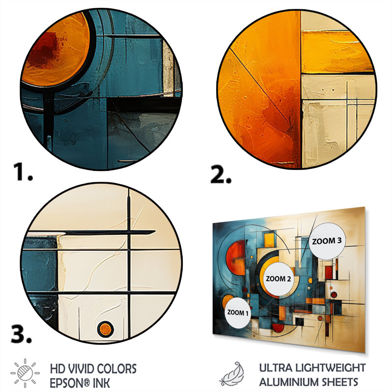 Ivy Bronx Electric Array III - Abstract Collages Metal Wall Decor Set ...