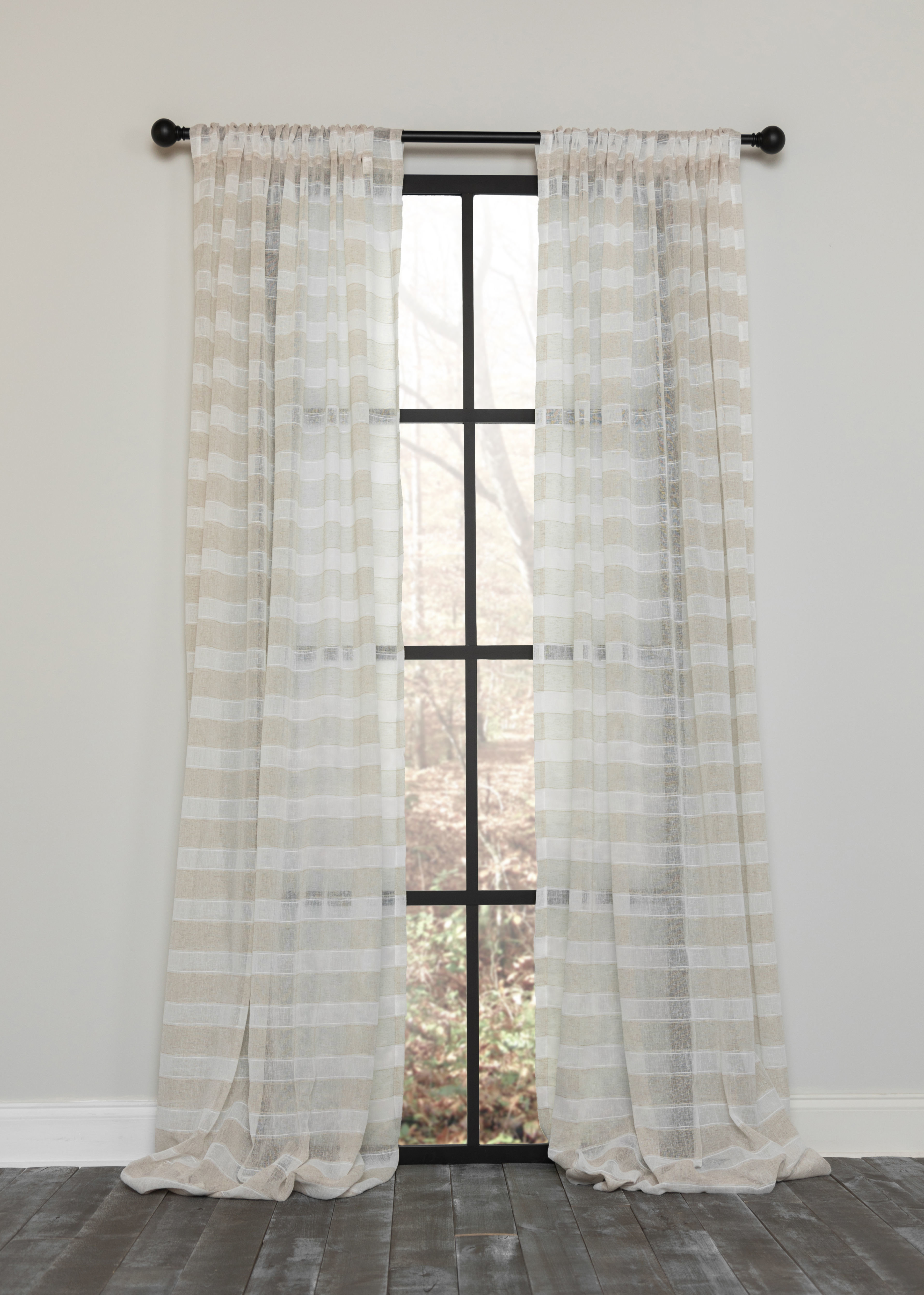 August Grove Haleema Danielle Striped Semi-Sheer Rod Pocket Single ...